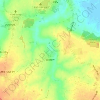 Wistow地形图、海拔、地势