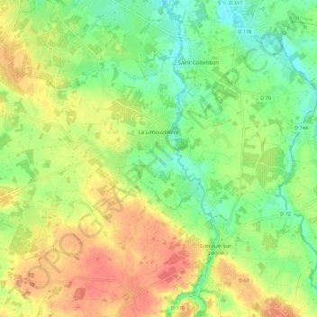La Limouzinière地形图、海拔、地势