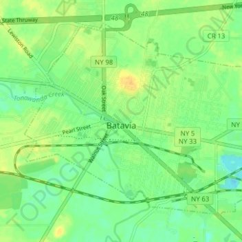 City of Batavia地形图、海拔、地势