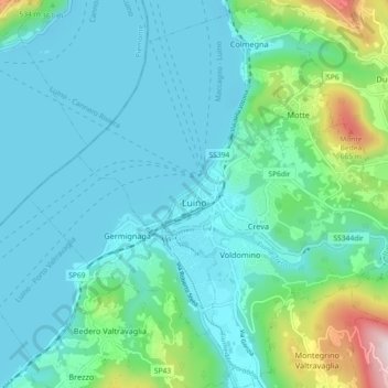 Luino地形图、海拔、地势