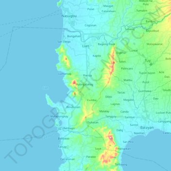 Lian地形图、海拔、地势