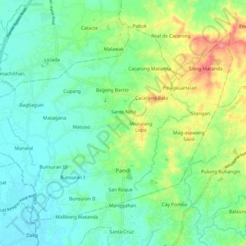 Pandi地形图、海拔、地势