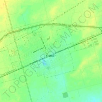 Stanton地形图、海拔、地势