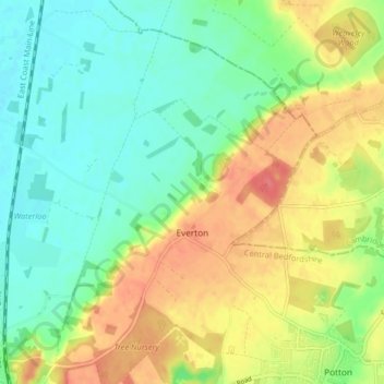 Everton地形图、海拔、地势