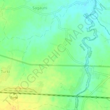Tiuni地形图、海拔、地势