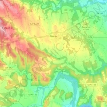 Navata地形图、海拔、地势