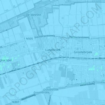 Lutjebroek地形图、海拔、地势