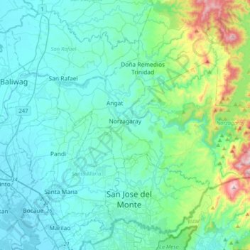 Norzagaray地形图、海拔、地势