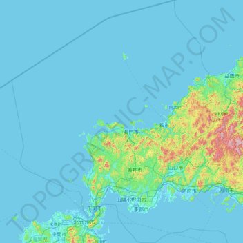 日本地形图、海拔、地势