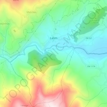 Lalim地形图、海拔、地势