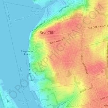 Village of Sea Cliff地形图、海拔、地势