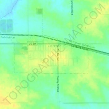 Clarence地形图、海拔、地势