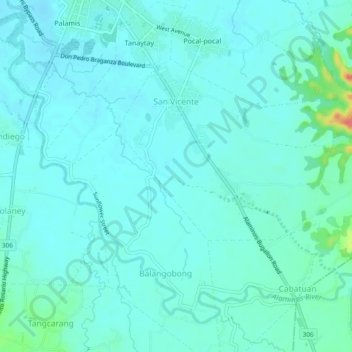 San Vicente地形图、海拔、地势