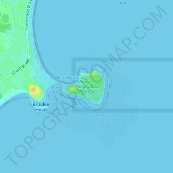 Broulee Island地形图、海拔、地势
