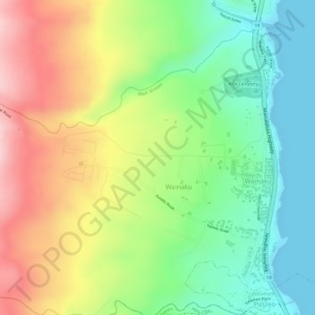 Wainaku地形图、海拔、地势