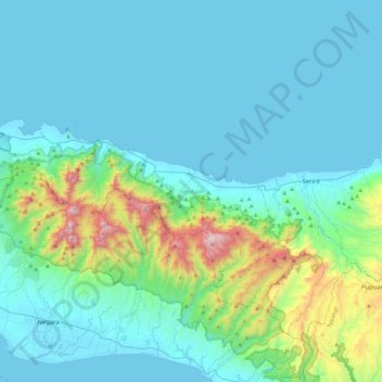 Gerokgak地形图、海拔、地势