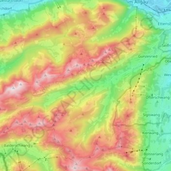 Blaichach地形图、海拔、地势