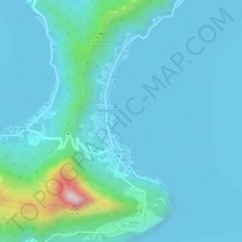 Rikitea地形图、海拔、地势