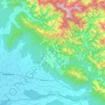 Rapti地形图、海拔、地势