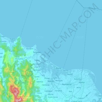 Makato地形图、海拔、地势