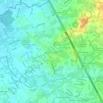 Canumay West地形图、海拔、地势