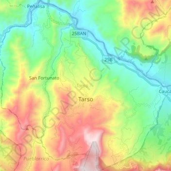 Tarso地形图、海拔、地势