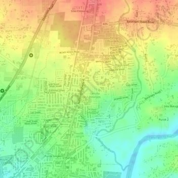 Alangilan地形图、海拔、地势