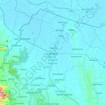 Camiling地形图、海拔、地势
