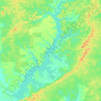Danau Sembuluh地形图、海拔、地势