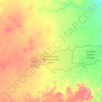 Great Basalt Wall National Park地形图、海拔、地势