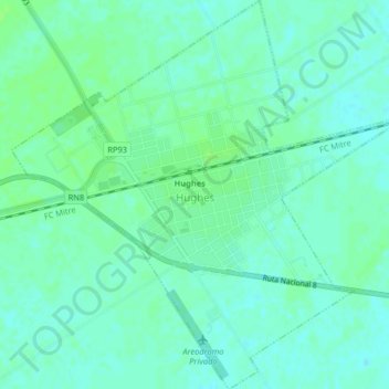 Hughes地形图、海拔、地势