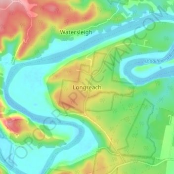 Longreach地形图、海拔、地势
