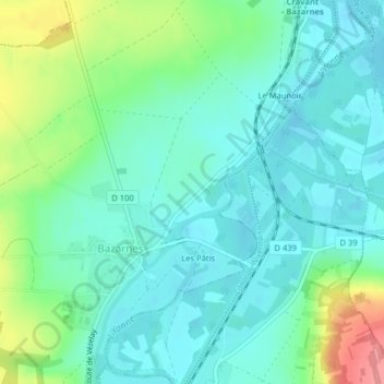 89460地形图、海拔、地势