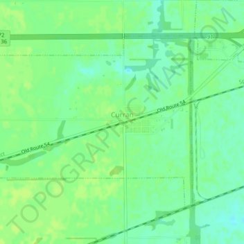 Curran地形图、海拔、地势
