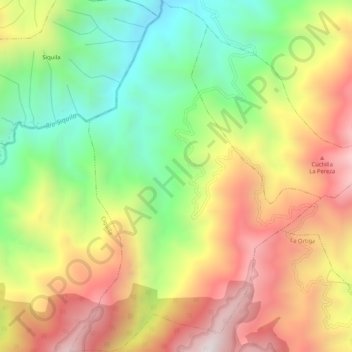El Castillo地形图、海拔、地势
