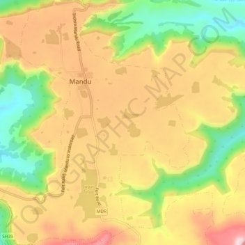 Mandu地形图、海拔、地势