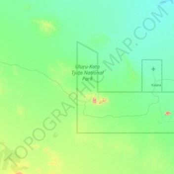 Uluru-Kata Tjuta National Park地形图、海拔、地势