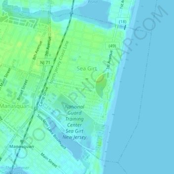 Sea Girt地形图、海拔、地势