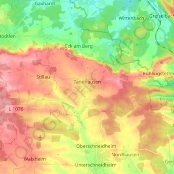 Tannhausen地形图、海拔、地势