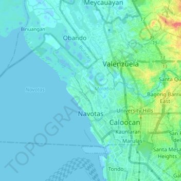 Navotas地形图、海拔、地势