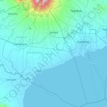 Sariaya地形图、海拔、地势