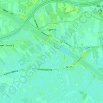 Rijswijk (GLD)地形图、海拔、地势