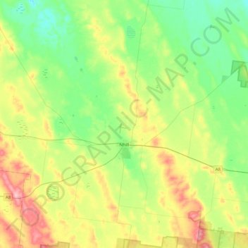 Nhill地形图、海拔、地势