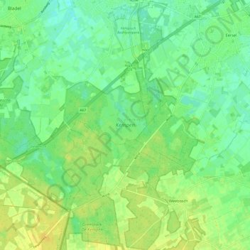 Kempen地形图、海拔、地势