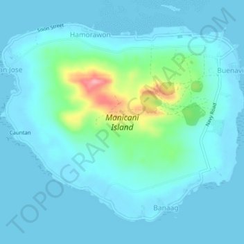 Manicani Island地形图、海拔、地势