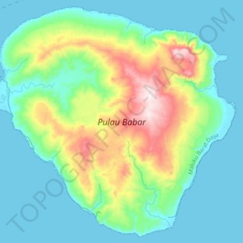 Pulau Babar地形图、海拔、地势