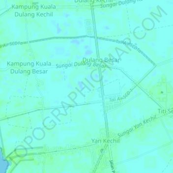 Sungai Dulang Besar地形图、海拔、地势