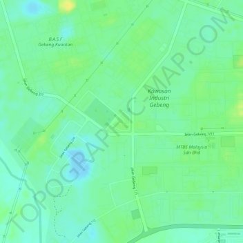 Gebeng Jaya Park地形图、海拔、地势