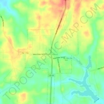 Colmesneil地形图、海拔、地势