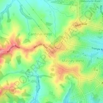 Massey Domain地形图、海拔、地势